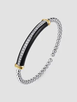 GABRIEL & CO Bujukan Sterling Silver, 14k Yellow Gold & Mixed-media Beaded Cuff