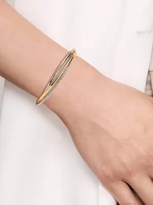 GABRIEL & CO Bujukan Sterling Silver & 14k Yellow Gold Triple-band Cuff/6
