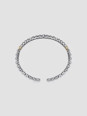GABRIEL & CO Bujukan 14k Yellow Gold & White Sapphire Cuff