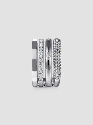 GABRIEL & CO Bujukan & White Sapphire Multi-band Ring