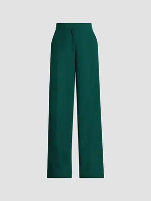 Misook Naomi Crêpe De Chine Wide-leg Pants - Spruce