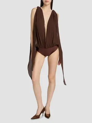MARIANDREE GAITAN Valerie Plunging Bodysuit