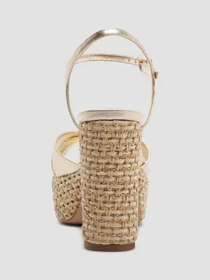 Schutz Keefa 105mm Raffia Block-heel Sandals