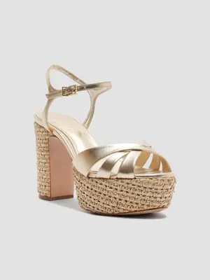 Schutz Keefa 105mm Raffia Block-heel Sandals