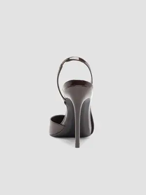 Schutz Alessia 100mm Patent Leather Slingback Pumps