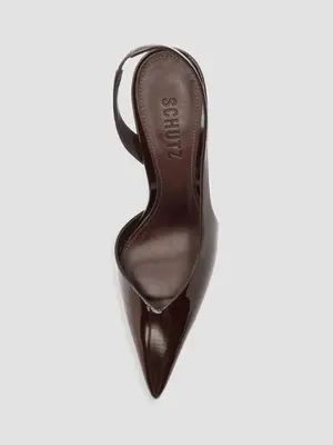 Schutz Alessia 100mm Patent Leather Slingback Pumps