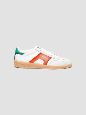Santoni Colorblocked Leather Low-top Sneakers - White