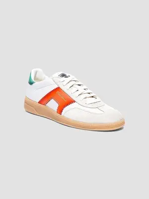 Santoni Colorblocked Leather Low-top Sneakers