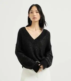 Brunello Cucinelli Embellished V-neck Sweater