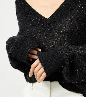 Brunello Cucinelli Embellished V-neck Sweater