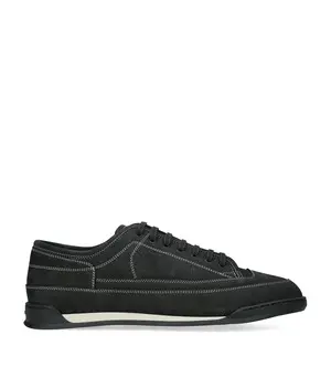 John Lobb Nubuck Court Sneakers - Black