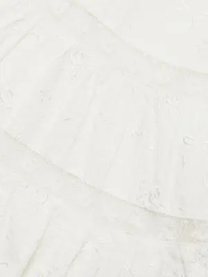 LoveShackFancy Solbina Embroidered Cotton A-line Minidress