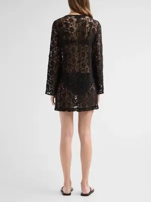 NILI LOTAN Cora Laced Cotton Mini Dress
