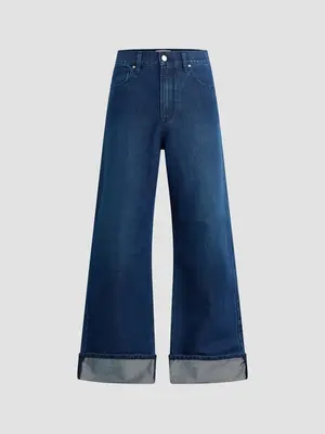 Hudson Jeans Luca Rolled-cuff Wide-leg Jeans - Starview