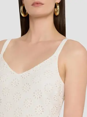 Johnny Was Gigi Eyelet-embroidered Cotton-blend Maxi Dress