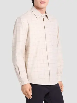 Theory Weekend Check Cotton Flannel Shirt