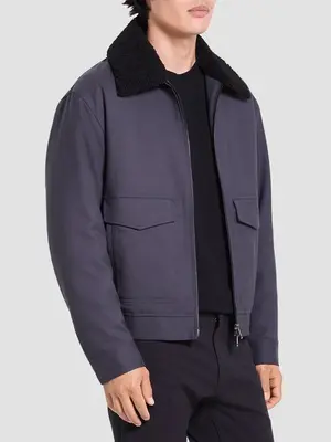 Theory Pressed Twill Aviator Jacket