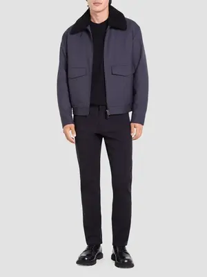 Theory Pressed Twill Aviator Jacket