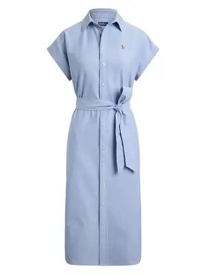 Polo Ralph Lauren Tie-waist Cotton Oxford Shirtdress - Blue