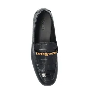 Versace Embossed Chain Detailed Loafers