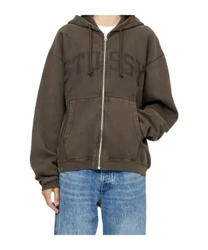 StÜssy Faded-graphic Zip-up Hoodie