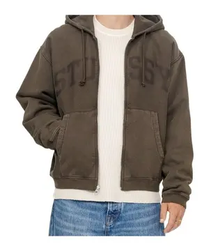 StÜssy Faded-graphic Zip-up Hoodie