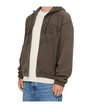 StÜssy Faded-graphic Zip-up Hoodie