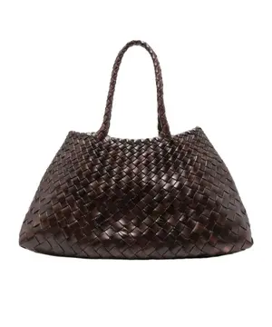 Dragon Diffusion Woven-detail Handbag - Dark Brown