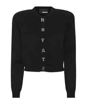 ROTATE BY BIRGER CHRISTENSEN Logo Lettering Crewneck Cardigan