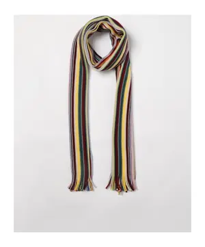 Paul Smith Striped Fringed Scarf
