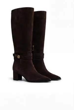 Holland Cooper Marlborough Mid Heel Knee Boot Suede