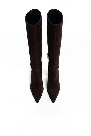 Holland Cooper Marlborough Mid Heel Knee Boot Suede