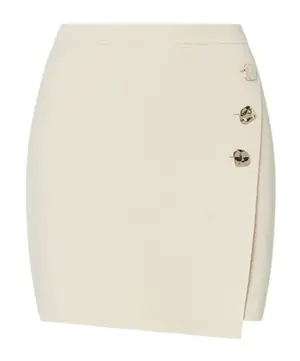 Liu Jo Buttoned Mini Knitted Skirt - Cream