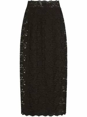 Dolce & Gabbana Sheer Lace Midi Skirt