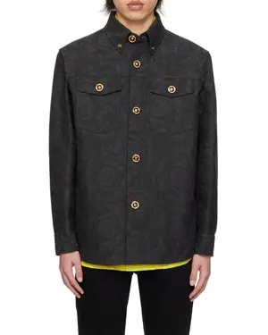 Versace Barocco Jacquard Buttoned Shirt Jacket