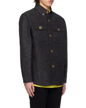 Versace Barocco Jacquard Buttoned Shirt Jacket