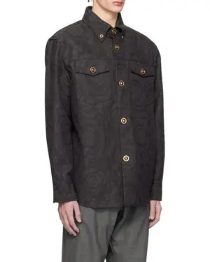 Versace Barocco Jacquard Buttoned Shirt Jacket