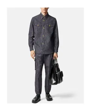 Versace Barocco Jacquard Buttoned Shirt Jacket