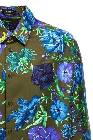 Versace Floral Printed Button-up Shirt