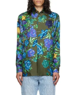 Versace Floral Printed Button-up Shirt