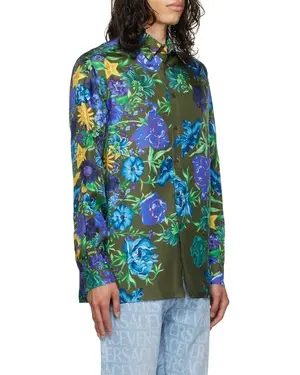 Versace Floral Printed Button-up Shirt