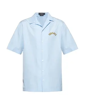 Versace Short-sleeved Logo Embroidered Shirt