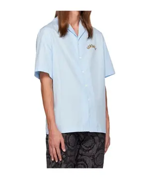 Versace Short-sleeved Logo Embroidered Shirt