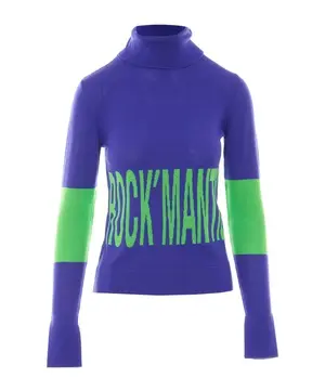 Patrizia Pepe Color-block Slogan Turtleneck Sweater