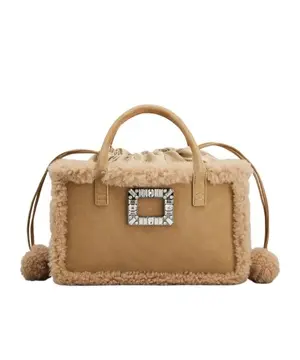ROGER VIVIER Viv Skate Shearling Tote Bag