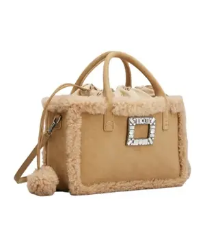 ROGER VIVIER Viv Skate Shearling Tote Bag