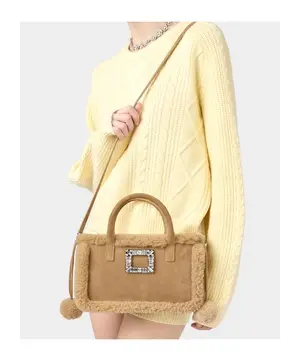 ROGER VIVIER Viv Skate Shearling Tote Bag