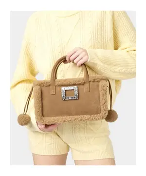 ROGER VIVIER Viv Skate Shearling Tote Bag