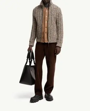 Moncler Wool Blend Bouclé Zip-up Cardigan
