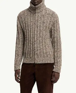 Moncler Wool Blend Bouclé Zip-up Cardigan